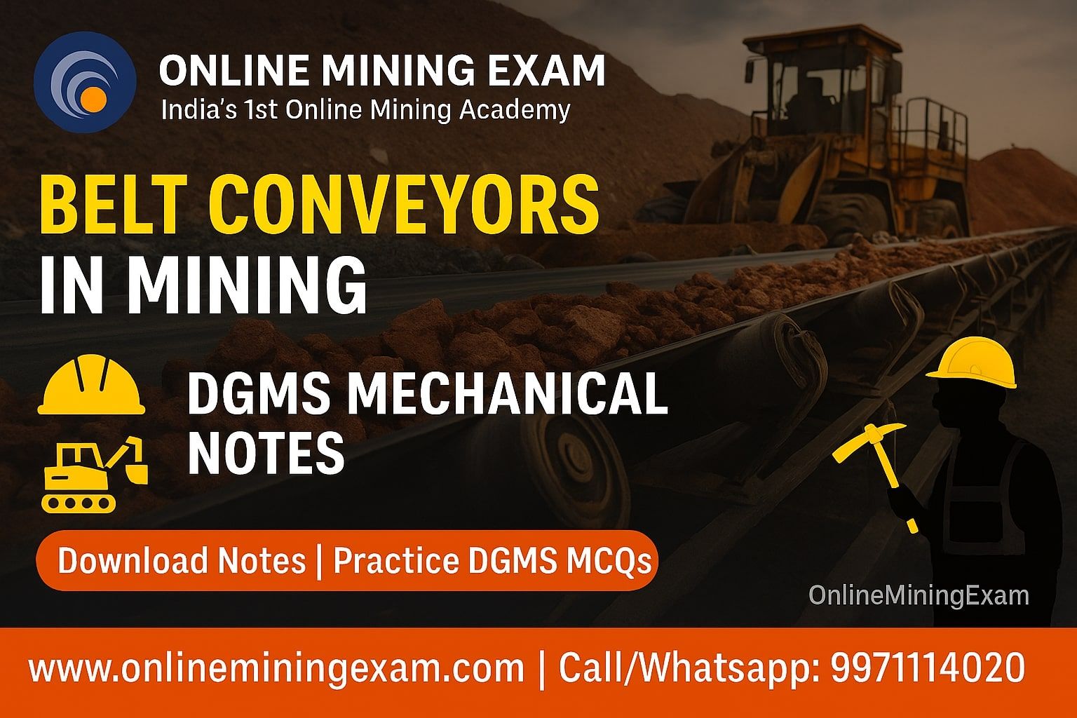 Belt Conveyors in Mining – Components, Design & Safety Devices | DGMS ...